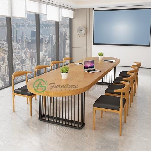 Jual Meja Meeting / Meja Rapat Kantor Oval Minimalis Dengan 8 Kursi ...