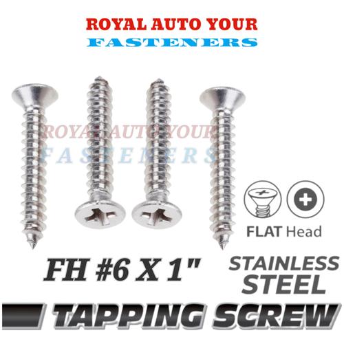 Jual FH 6x1 Tapping Screw Stainless 304 - Skrup Kepala Rata 6 x 1 ...