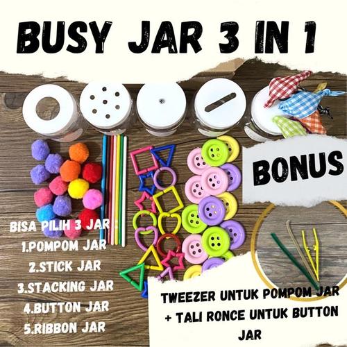 Jual Busy Jar Set Montessori anak. Mainan Edukasi Sensori 3 in 1 ...