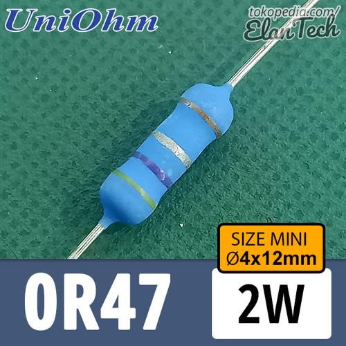 Jual Resistor 0.47R 2W UniOhm 0R47 Metal Oxide 0.47 Ohm Mini Size ...