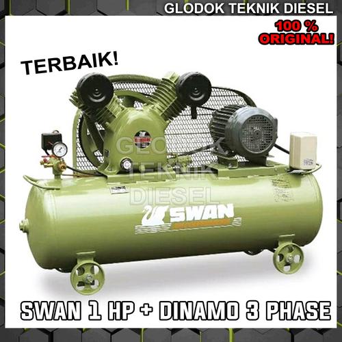 Jual SWAN Air Compressor 1 HP + Dinamo Motor 3 Phase Kompresor angin ...