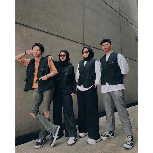 Jual nami vest rompi basic polos/nami vest pria wanita/rompi vest polos ...