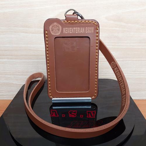 Jual Id Card Kulit ESDM Id Card Kulit Kementerian ESDM - Coklat Tua ...