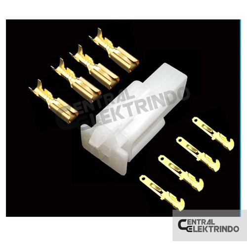 Jual Soket Motor 4 pin Kecil + Skun | Socket Mobil Konektor Kabel Isi ...