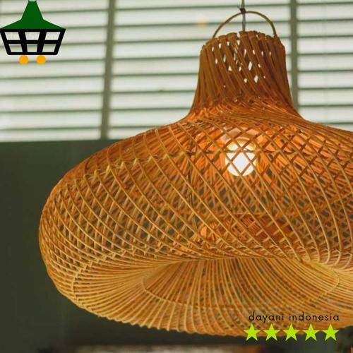 Jual Kap Lampu Gantung Anyaman Rotan Cafe Custom Ukuran Grosir - Kab ...