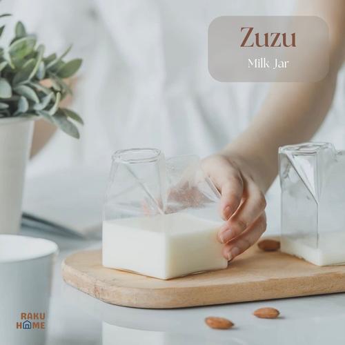 Jual ZUZU Milk Jar Gelas Bentuk Kotak Susu Gelas Estetik Gelas Unik Mug ...