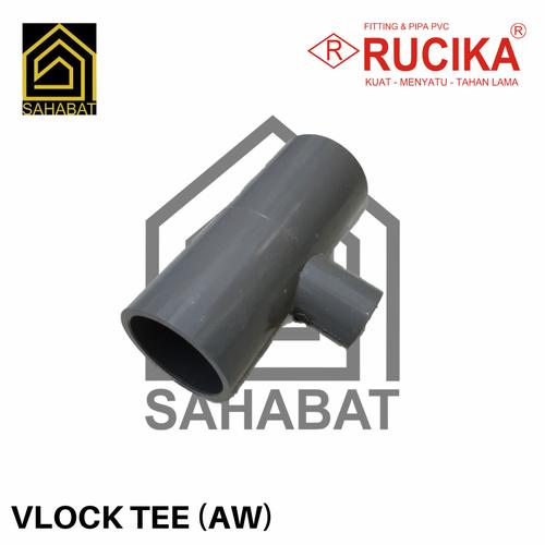 Jual Fitting Pipa PVC Vlok Tee / Vlok T 1 1/2 X 1 1/4 Inch AW Rucika ...