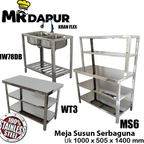 Jual PAKET MEJA STAINLESS MRDAPUR WT3 MW 78DB KRAN FLEX DAN MEJA SUSUN MS6 - Jakarta Barat - Mr ...