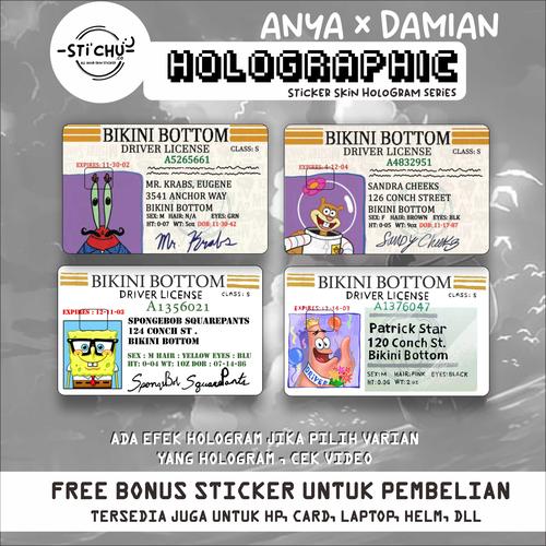 Jual Sticker Kartu Atm Skin Card HOLOGRAM Spongebob edition flazz ...