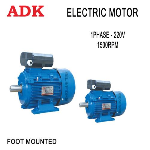 Jual ELECTRIC MOTOR ADK 0.75KW 1HP 1PHASE 1500RPM 4POLE B3 - FOOT ...
