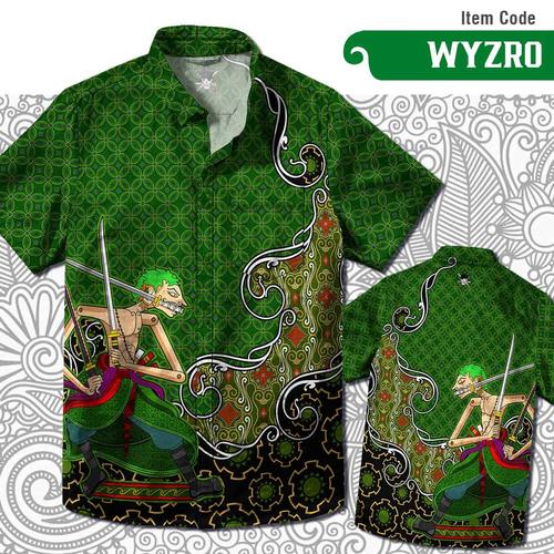 Jual Kemeja Batik Anime One Pece Monkey D Luffy Roronoa Zoro Vinsmoke ...