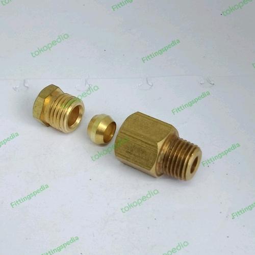 Jual Fitting Male Connector OD 8 mm X 1/4" (model susun) Brass kuningan - Jakarta Barat ...