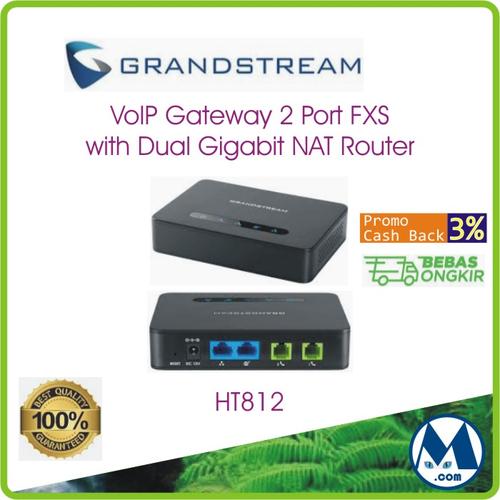 Jual Grandstream HT812 2 Port FXS with Dual Gigabit NAT Router VOIP ...