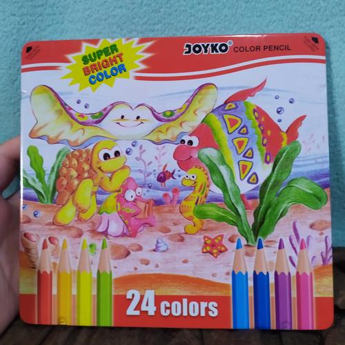 Jual Joyko Color Pencils Pensil Warna 24 Warna Klasik Kaleng Tin Case ...