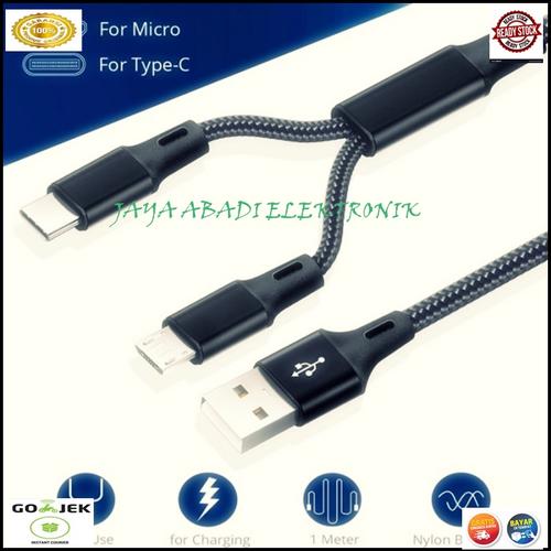 Jual J381 ORIGINAL 2IN1 KABEL DATA MICRO USB TYPE C TIPE SUPER FAST ...