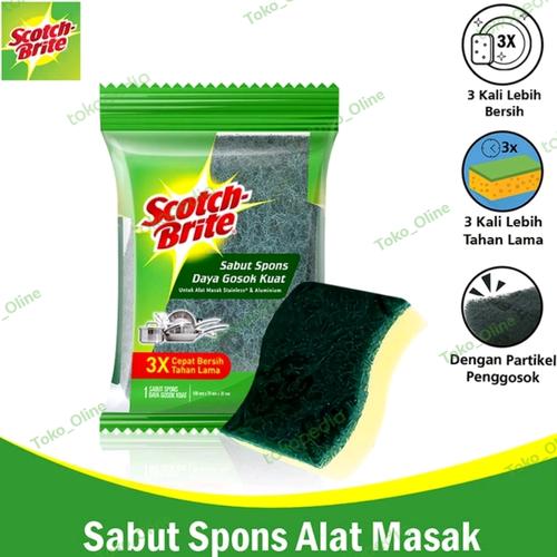 Jual Scotch-Brite 3M Sabut Spons Busa Cuci Piring Dan Stainless ID-30 ...