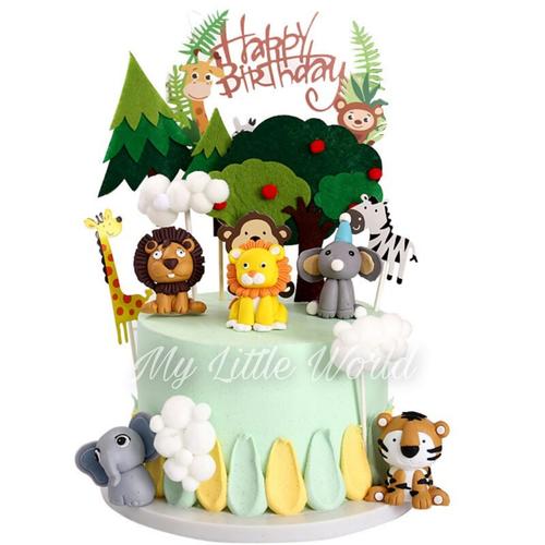 Jual Topper Animal Hiasan Tusukan Cake Hewan Clay 3D Zoo Jungle Hutan ...