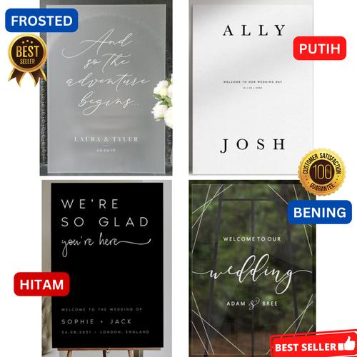 Jual Acrylic Welcome Sign Sticker Wedding Sign Akrilik Nikahan Lamaran ...