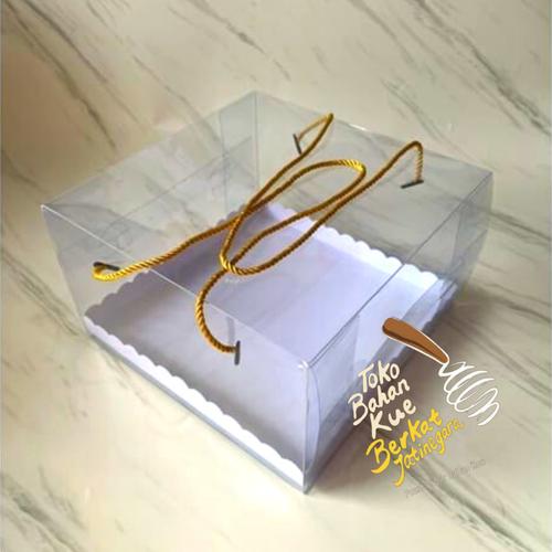 Jual MIKA TART HANDLE TALI 22X22X12CM / BOX MIKA / BOX CAKE - Kota ...