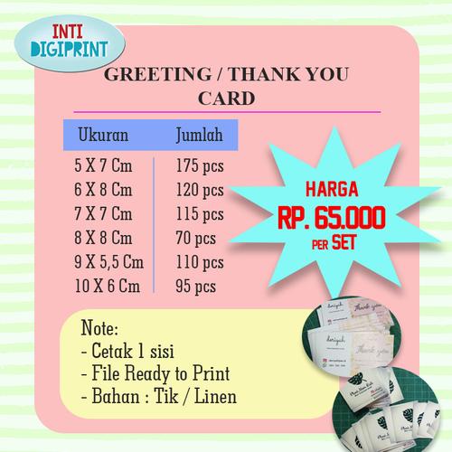Jual Cetak Thank You Card untuk Souvenir, Produk Bisnis, dll / Kartu ...