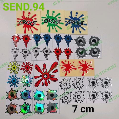 Jual sticker cutting bercak cipratan pelor tembakan cat crot - gambar 1 ...