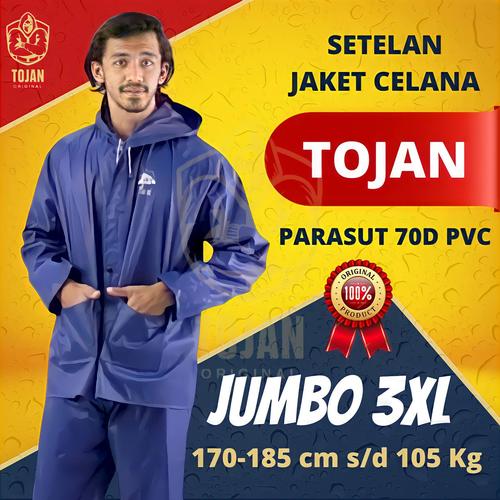 Jual Jas Hujan Pria Wanita Mantel Hujan Jas Ujan Dewasa TOJAN TERBARU - BIRU BLUE, XXL - Kab ...