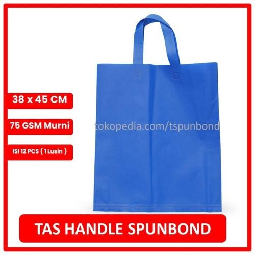 Jual Tas HLS / Tas Handle Spunbond ukuran 38 x 45 Satuan - Warna Biru ...