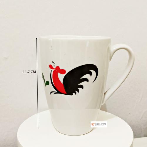 Jual Mug Keramik Gelas Minum Tebal Corel Ayam Jago 325mL - 1 Pcs - Kab ...