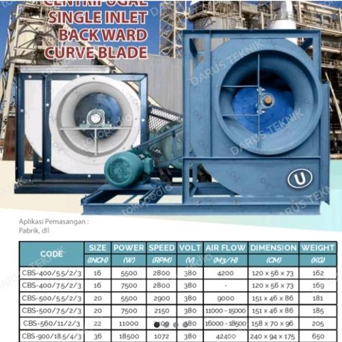 Jual centrifugal fan cke CBS-400/7.5/2/3 7500w blower keong - Jakarta ...