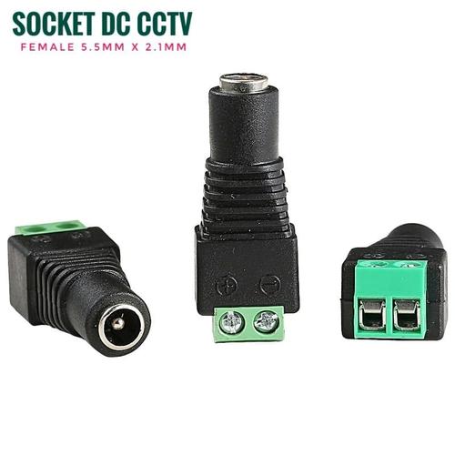 Jual Socket DC Plug Female Power Adapter CCTV 5.5mm x 2.1mm ke kabel 12 ...