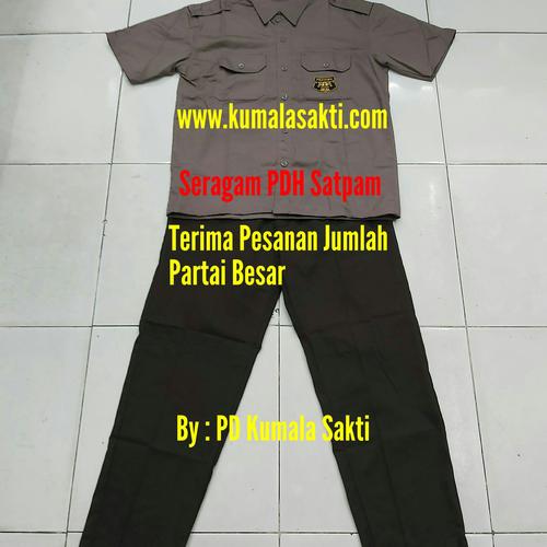 Jual Seragam PDH Security Satpam Coklat Terbaru-Topi Kaos Security-Sabuk - PDH Krem, XXXL ...
