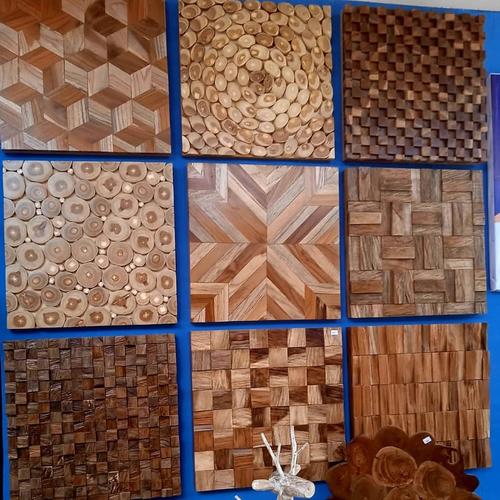 Jual Wall Hanging Decor//Square Teak Wood//Hiasan dinding Kayu Jati ...