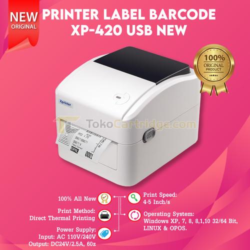 Jual Printer Label Barcode XP-420 USB New XPrinter Thermal XP420 Cetak ...