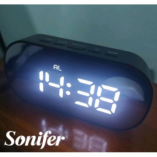Promo Jam Meja Digital SONIFER Alarm LED Mirror Clock - Putih-Hitam ...