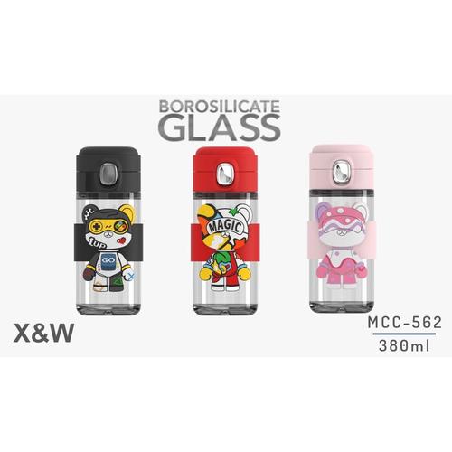 Promo X&W Botol Minum Anak MCC562 Kaca With Handle Silicone 380ML Magic Bear - Red - Kota Bogor ...