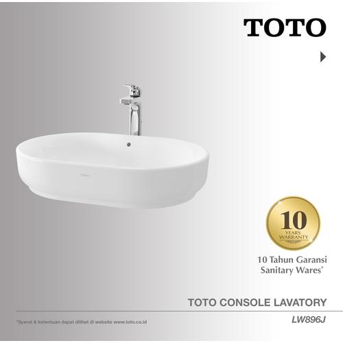 Promo TOTO Oval Console Lavatory / Wastafel LW896J - COMPLETE SET Cicil ...