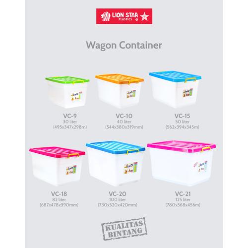 Jual Wagon Container Box Kotak Kontainer Penyimpanan Plastik Lion Star ...