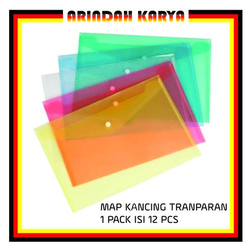 Jual Map Plastik Kancing Folio / FileBag Transparan / Map Plastik F4 ...