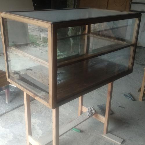 Jual etalase jualan warung food display kayu kaca bukaan depan 98x60x55 ...