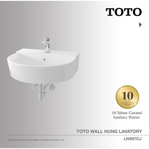 Promo TOTO Wall Hung Lavatory 1 Tap Hole / Wastafel LW897CJ Cicil 0% 3x ...