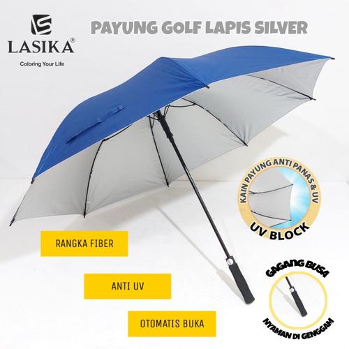 Jual LASIKA Payung Jumbo Rangka Fiber Anti Patah Otomatis Buka Anti UV 015 - BIRU TUA - Jakarta ...