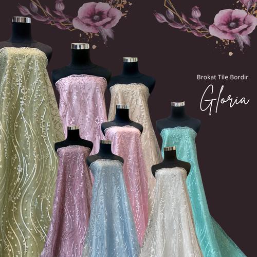 Jual Bahan Kain Brokat Brukat Tile Tille Bordir Premium Gloria New ...