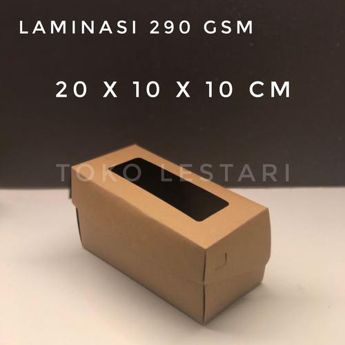 Jual Box Kraft Coklat LAMINASI JENDELA Untuk Kotak Roti Kue 20x10x10 cm ...