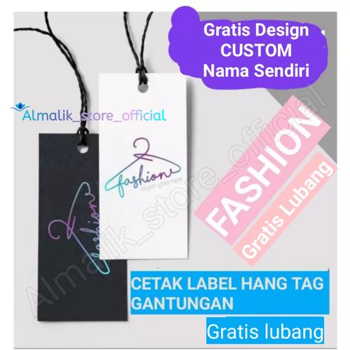 Jual hang tag label baju custom pakaian aksesoris produk price size ...