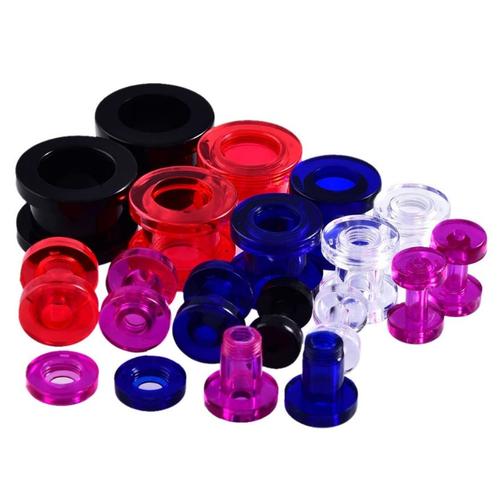 Jual Piercing Ear Plug Acrylic Screw Hollow Tunnel Earplugs - Putih ...