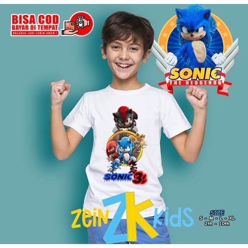 Jual Kaos Anak Sonic Kartun / Sonic The HedgeHog - Hitam, S - Kab ...