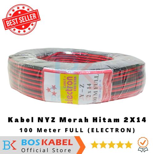 Jual Kabel 2x14 Double Serabut NYZ 2x14 Merah Hitam 100m FULL / Kabel ...