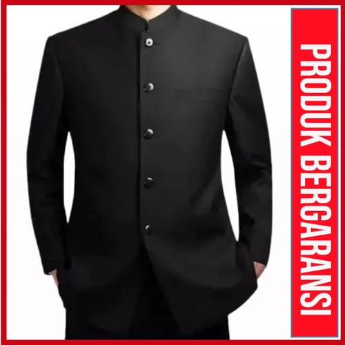 Jual stelan jas mandarin,stelan jas koko pria,jas mandarin pria - navy ...