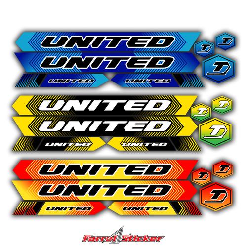 Jual stiker sepeda sticker decal UNITED - Merah - Jakarta Timur ...