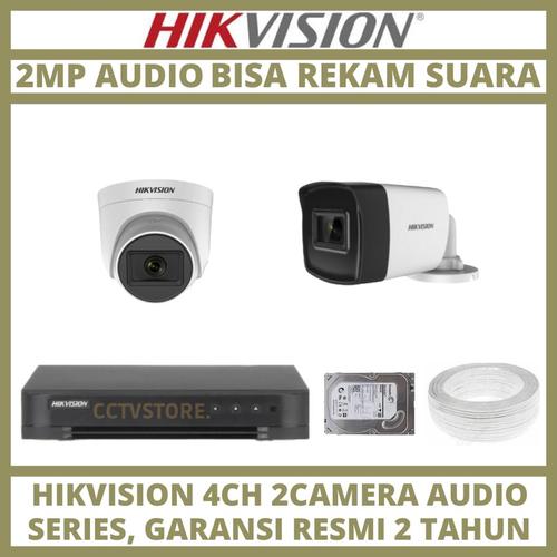 Promo PAKET CCTV HIKVISION 4 CHANNEL 2 KAMERA OUTDOOR KOMPLIT - TANPA ...